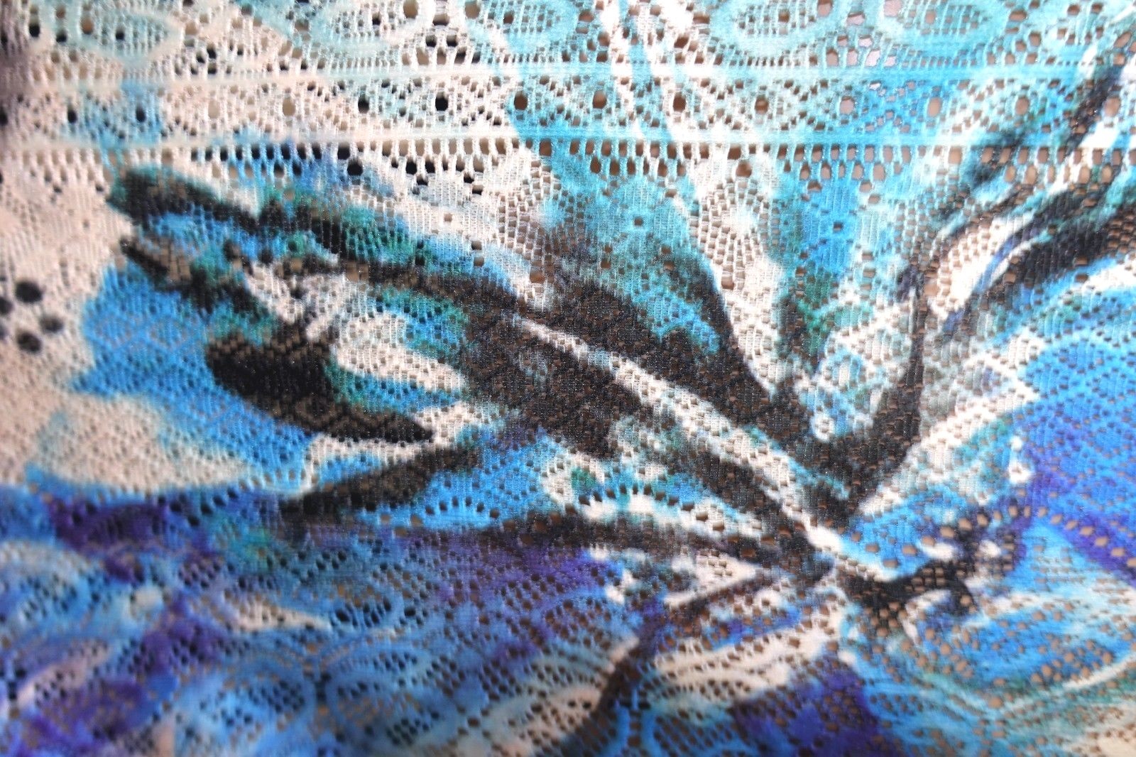 Agate Women Plus Size 1x 2x Hi Lo Floral Turquoise Mesh Lace Top Blouse ...