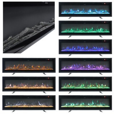 Electric Fireplace Media LED Wall Fire Wall Mounted / Standing Heater ...