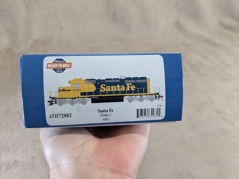 ATHEARN ATH72082 HO SD40-2 LOCOMOTIVE W/ SOUND Santa Fe 5065 Ready to ...