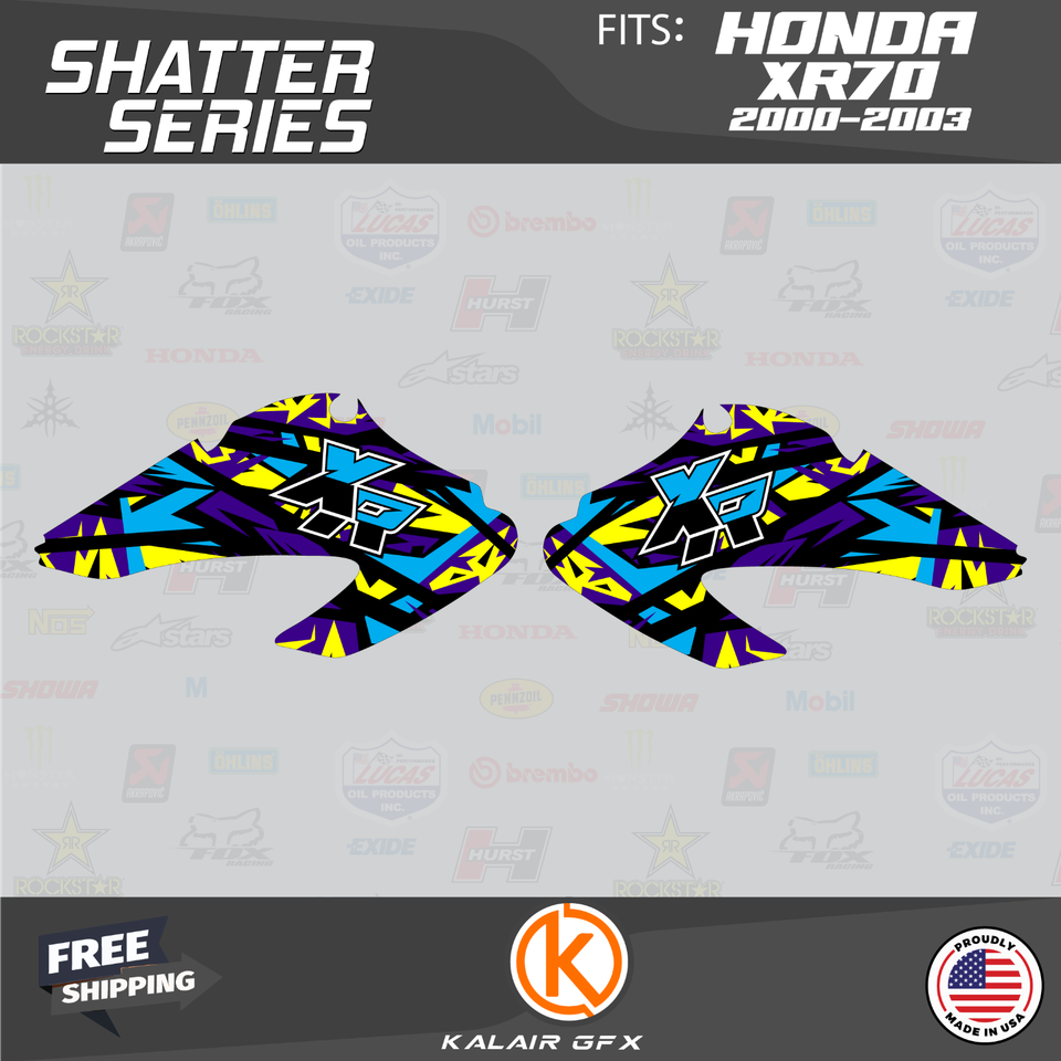 Graphics Kit for Honda XR70 (2001-2003) XR 70 Shatter Series - Purple ...