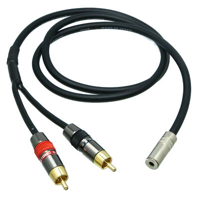 CANARE DIY Insert Leads L-4E6S 3.5mm jack stereo TRS to 2x RCA phono ...