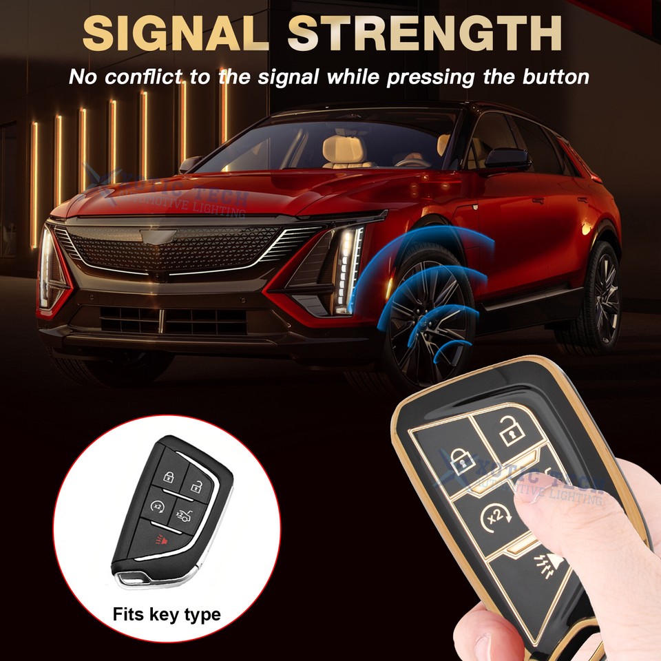 2X Full Cover Keyless Key Fob Case For Cadillac CT4 CT5 CT6 XT6 LYRIQ ...