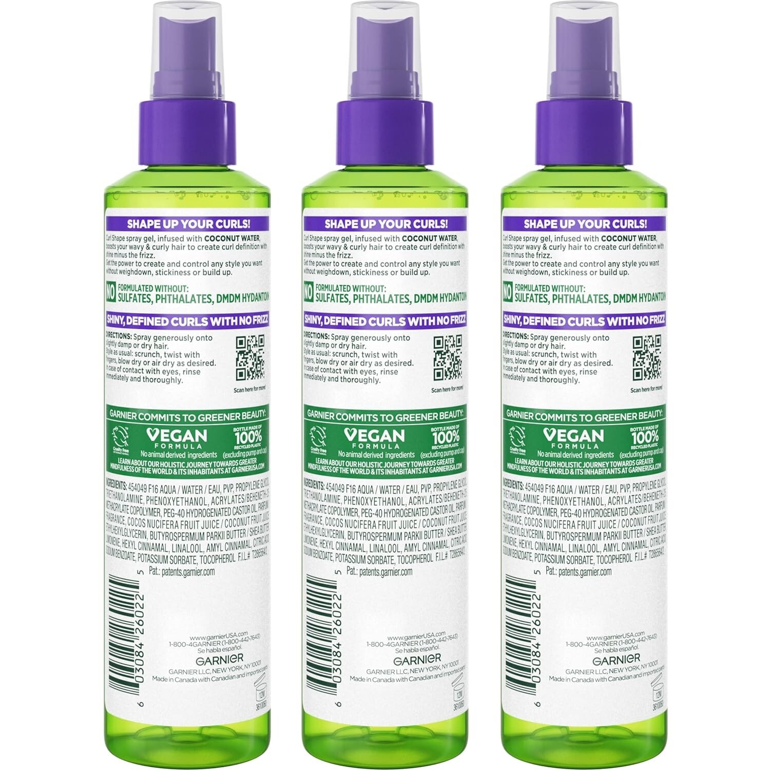 Garnier Fructis Style Curl Shape Defining Spray Gel No Frizz, 8.5 Fl Oz ...