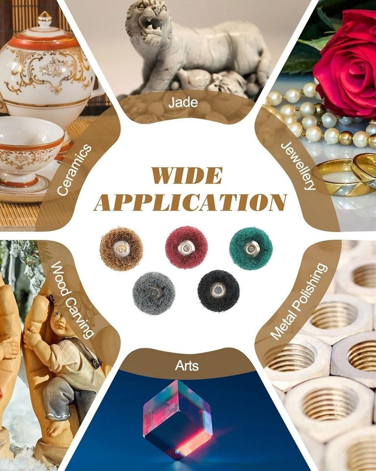 80x Abrasive Metal Polishing Buffing Wheel Burr Kit Set for Dremel ...