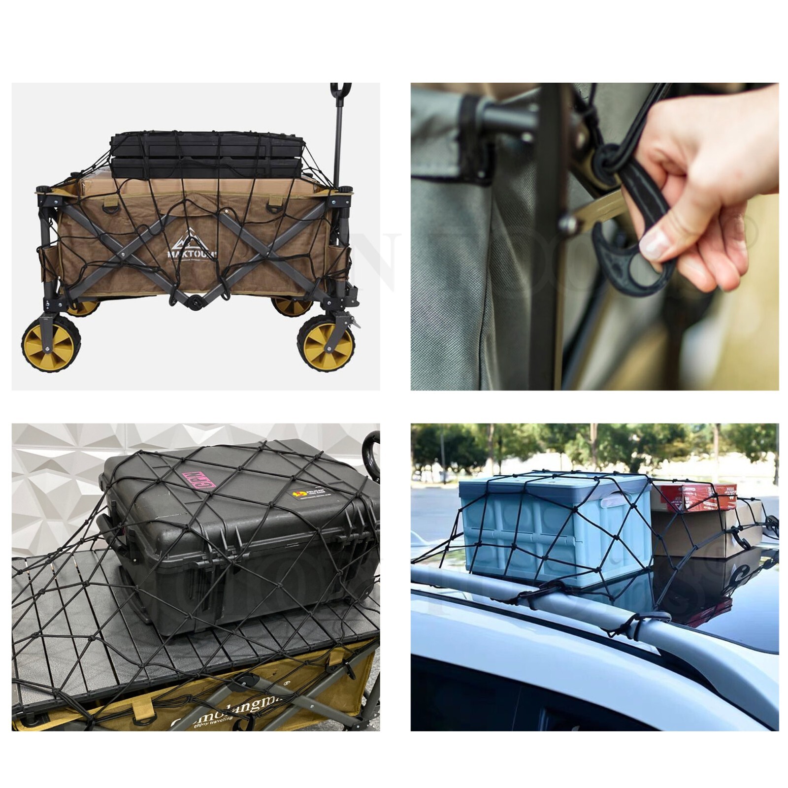 Heavy Duty Cargo Net UTE Trailer Car Net 2.7Mx1.8M Mesh Bungee Cord ...