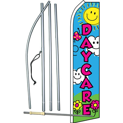 Day Care Flag with Flag Pole and Spike | eBay