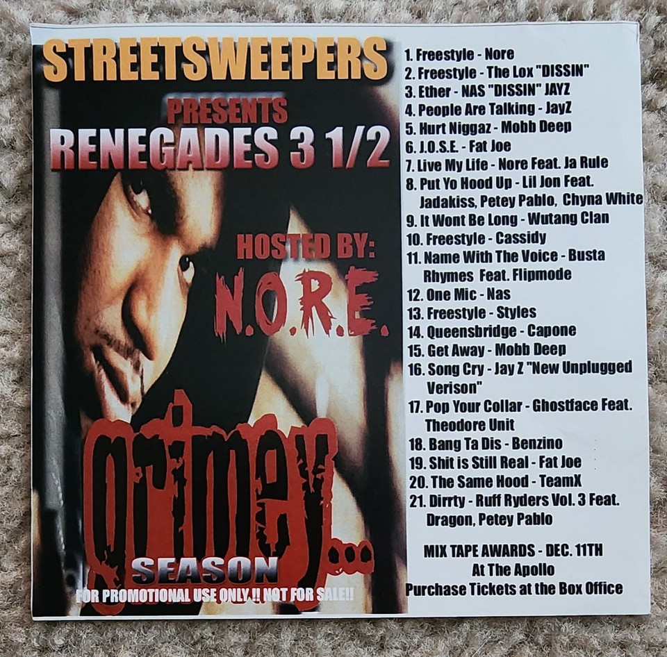 DJ Kay Slay Streetsweepers Noreaga "Renegades 3 1/2" MIX CD RARE ...