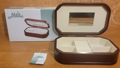 Mele Jewel Case / Jewelry Box , Cherry Wood with Mirror, New in box ...