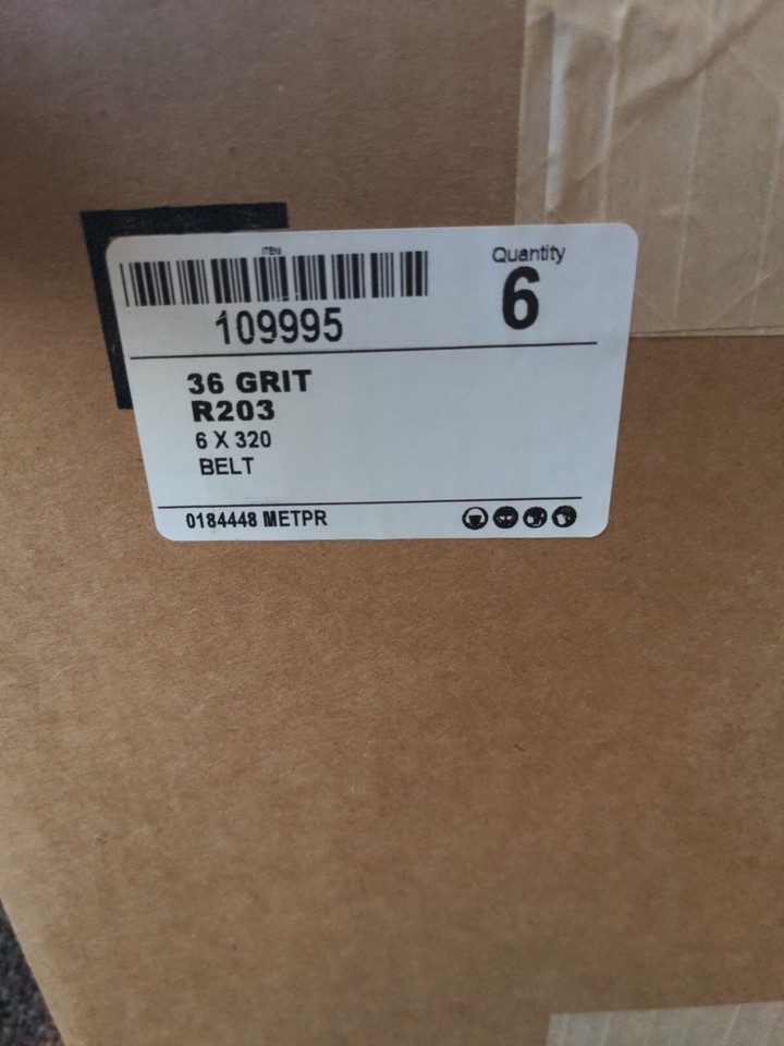 3 UNISAND ABRASIVE SANDING BELT 6" X 320" 36 GRIT R203 | eBay