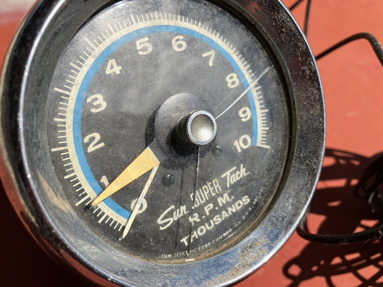 VINTAGE SUN SUPER TACH BLUE LINE 10K TACHOMETER W/CUP ORIG 1960's70's ...