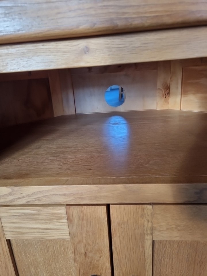 Oak Corner TV Unit with Storage Cabinet | eBay UK