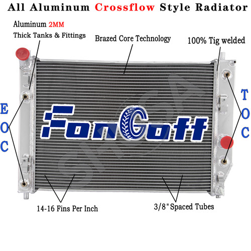4 Row Radiator Aluminum fit 2005-2013,11 Chevy Corvette C6 V8 Double ...
