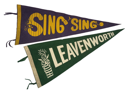 Vtg Felt Pennants Sing Sing Leavenworth Prison Souvenir 40s–50s Ball ...