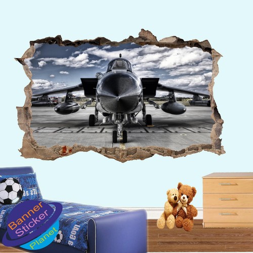 WAR FIGHTER JET LOADED MISSILE WALL STICKER 3D ART POSTER MURAL DECAL ...