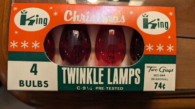 King Twinkle Lamps C- 9 1/4 Pack of 4 Red Bulbs NOS | eBay