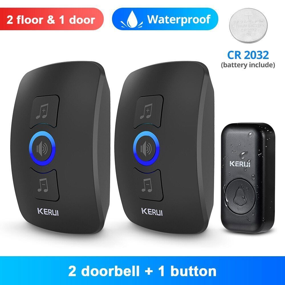 Wireless Chime Doorbell Home Door Bell Plug in Receiver Remote Outdoor ...
