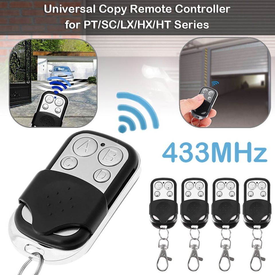 4x Universal Electric Cloning Remote Control Key Fob 433MHz For Gate ...