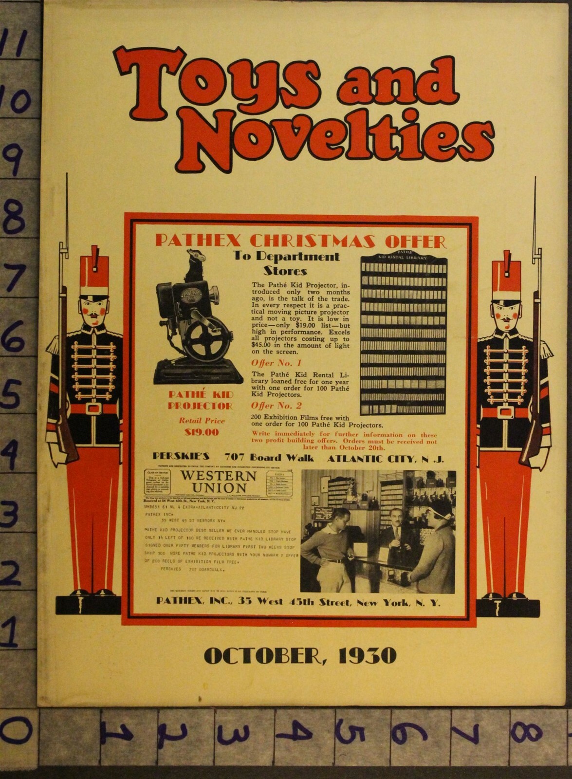 1930 CHRISTMAS SANTA PATHEX TOY SOLDIER MOVIE PROJECTOR KILGORE 2pg TOY ...
