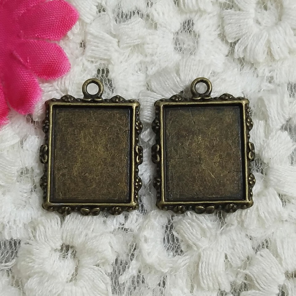 Free Ship 30 Pcs Bronze Plated Oblong Frame Charms 25X19MM H-1114 | eBay