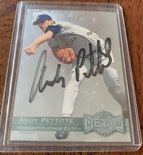 Autographed 1996 Metal Universe Platinum #92 Andy Pettitte NM-MT ...