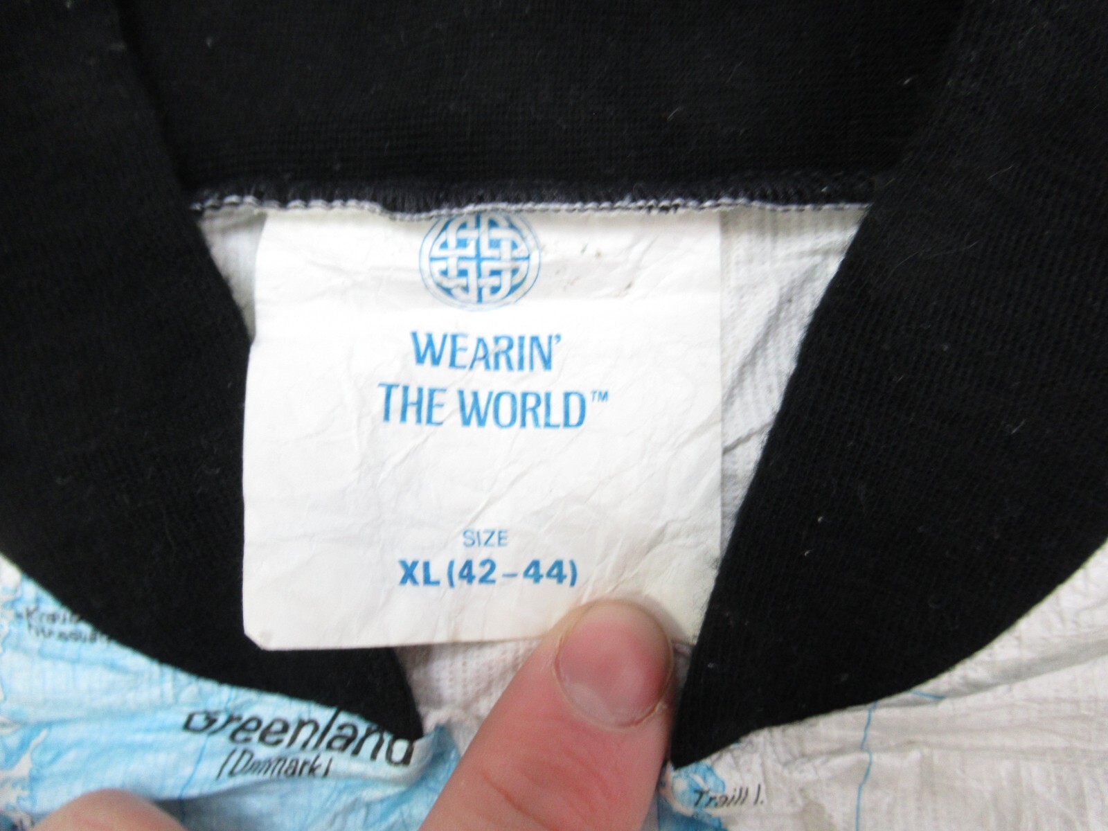 Vintage Wearin The World Map Jacket Mens Size XL Tyve… - Gem