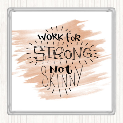 Watercolour Strong Not Skinny Quote Drinks Mat Coaster | eBay UK
