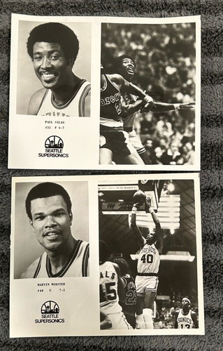 c 1977 NBA Basketball Seattle Supersonics Team Issue Photo Lot (2 ...