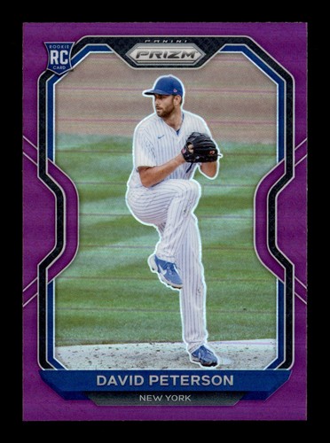 2021 Prizm Purple #62 David Peterson Rookie Card RC New York Mets ...