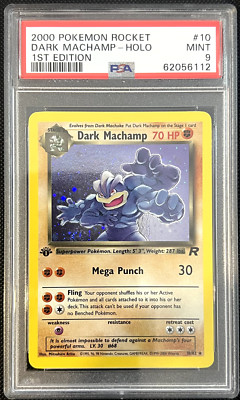 Pokemon Dark Machamp 10/82 1st Edition Team Rocket WOTC Holo PSA 9 MINT ...