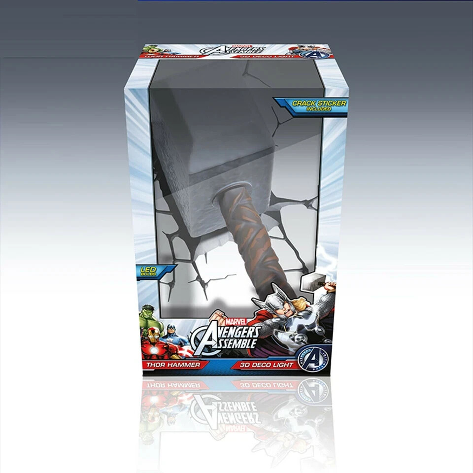 sale Marvel Avengers Thor Hammer 3D Wall Lamp LED Lights Night Toy | eBay