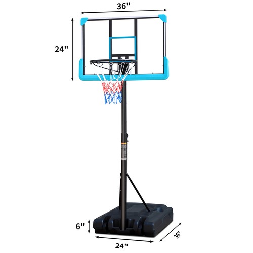 4ft to 6.5ft Height Adjustable Portable Poolside Basketball Hoop ...