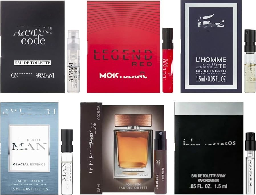 Men's Popular Designer Fragrance Sampler (6 count) - Lot of Cologne ...