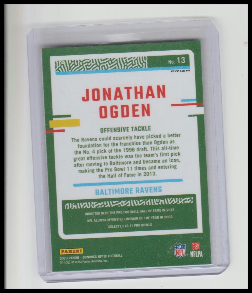 2023 Donruss Optic #13 Jonathan Ogden | eBay