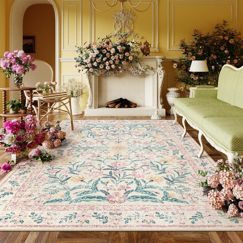 Lahome Pink Boho Rugs for Living Room 5x7, Washable Area Rugs for ...
