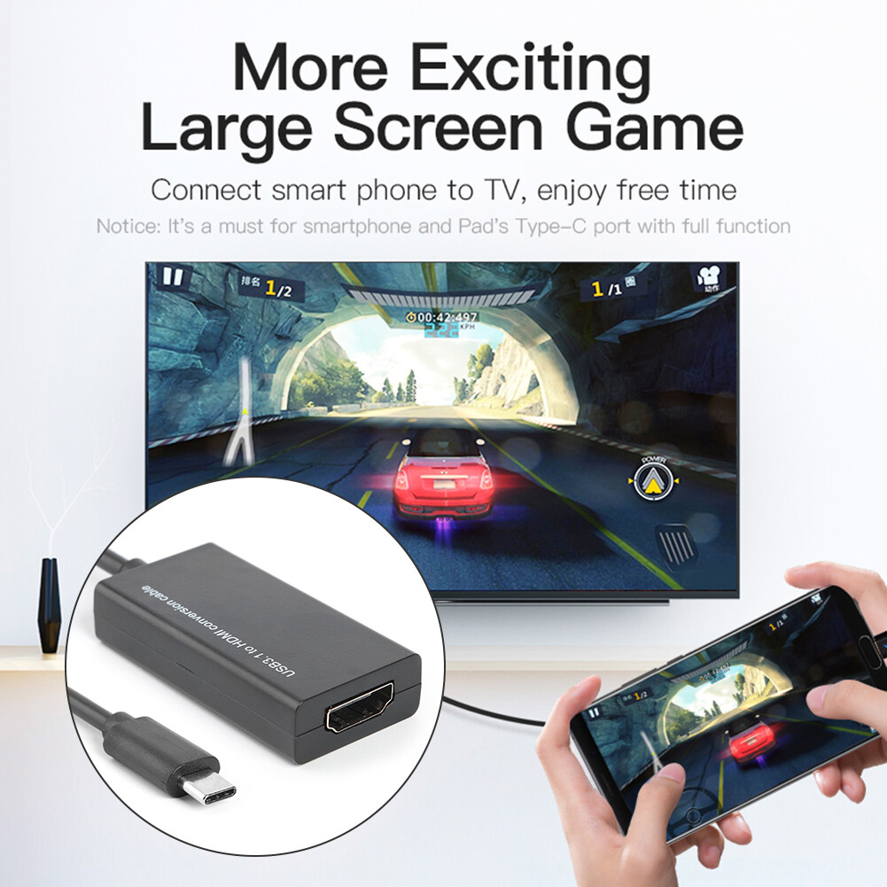 USB 3.1 Type C to HDMI-Compatible Female Adapter Converter for MHL ...