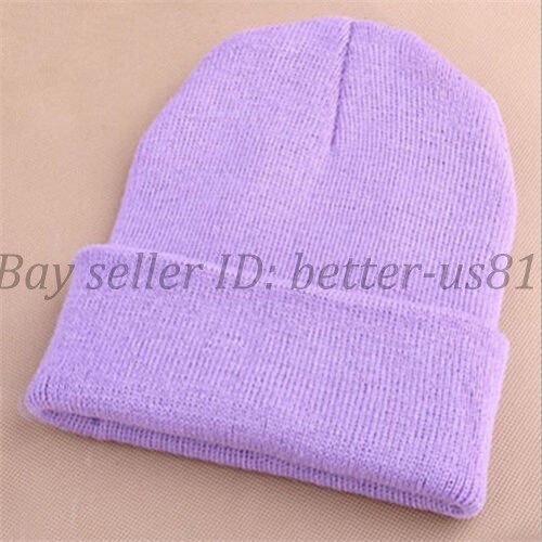 Men's Women Beanie Knit Ski Cap Hip-Hop Blank Color Winter Warm Unisex ...