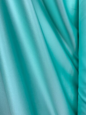 LIGHT TEAL BLUE Solid 100% Polyester Mystique Satin Fabric (60 in ...