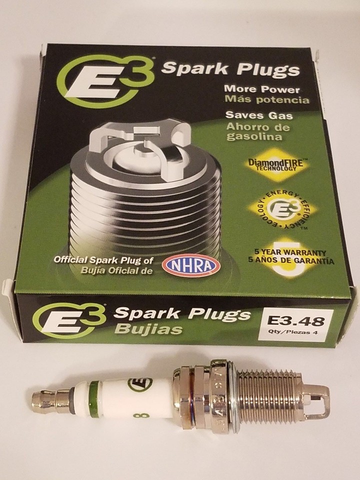 E3 Premium Automotive Spark Plugs 14mm Thread Diameter | 4 Spark Plugs ...