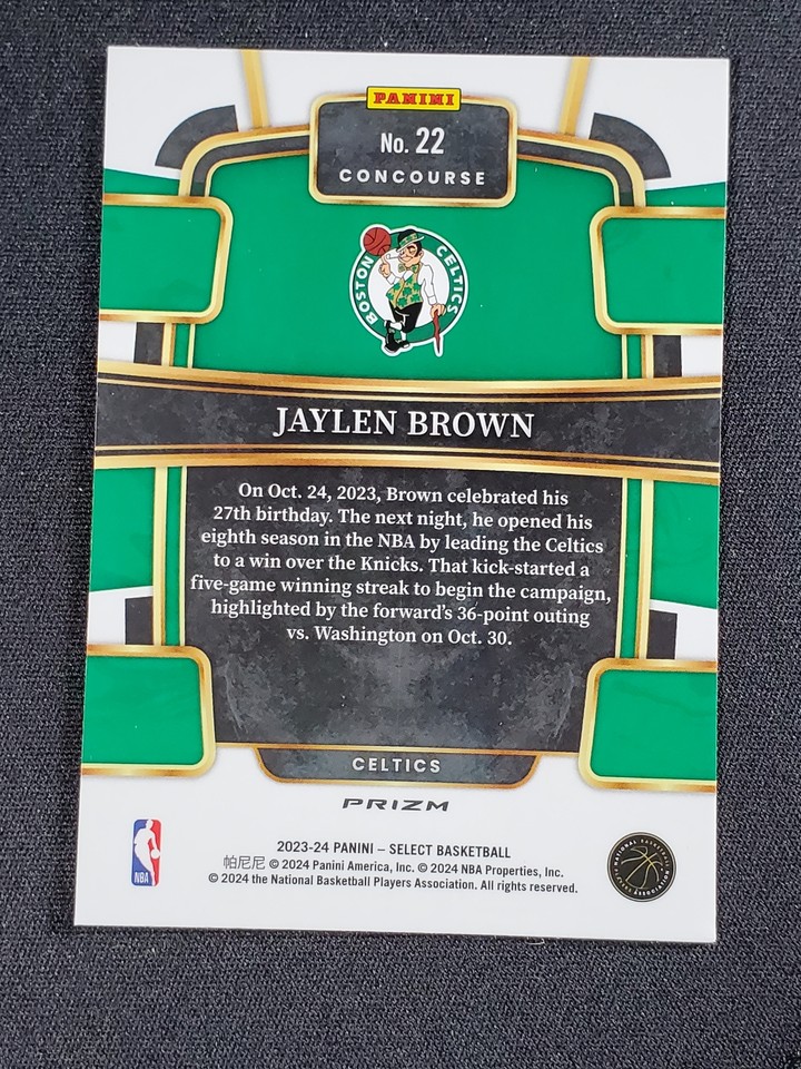 2023-24 Panini Select #22 Jaylen Brown Tectonic Prizms | eBay