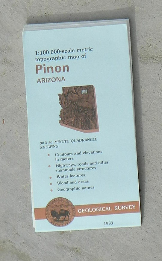 USGS, Pinon, Arizona 1:100K metric topographic series (1983, folded map ...