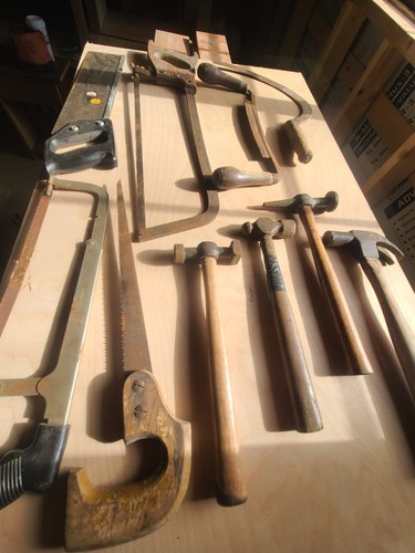 VTG LOT OF 10 CARPENTERS WOOD WORKING TOOLS SAW PLANER, Atkins, Great ...