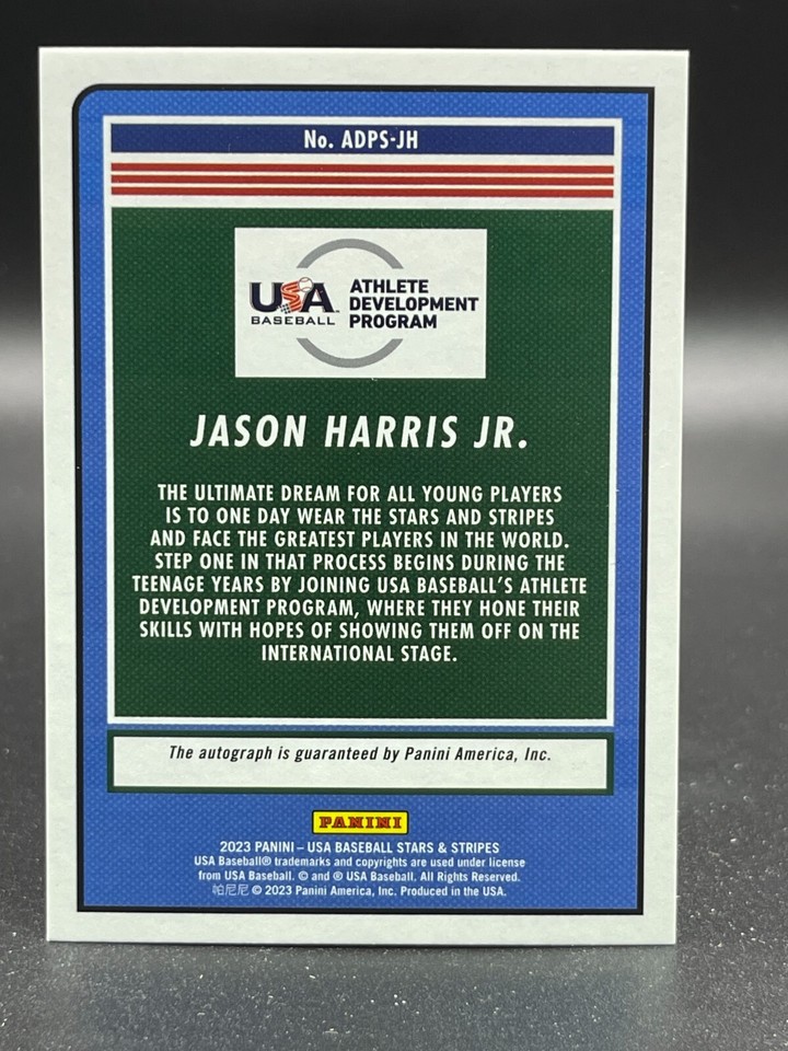 2023 USA Stars & Stripes JASON HARRIS JR Auto BLUE FOIL AUTOGRAPH Free ...