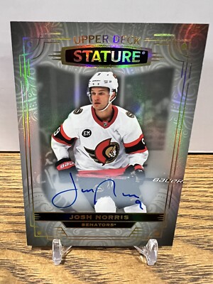 Josh Norris 2022-23 Upper Deck Stature Photo Variation Autograph #33 ...