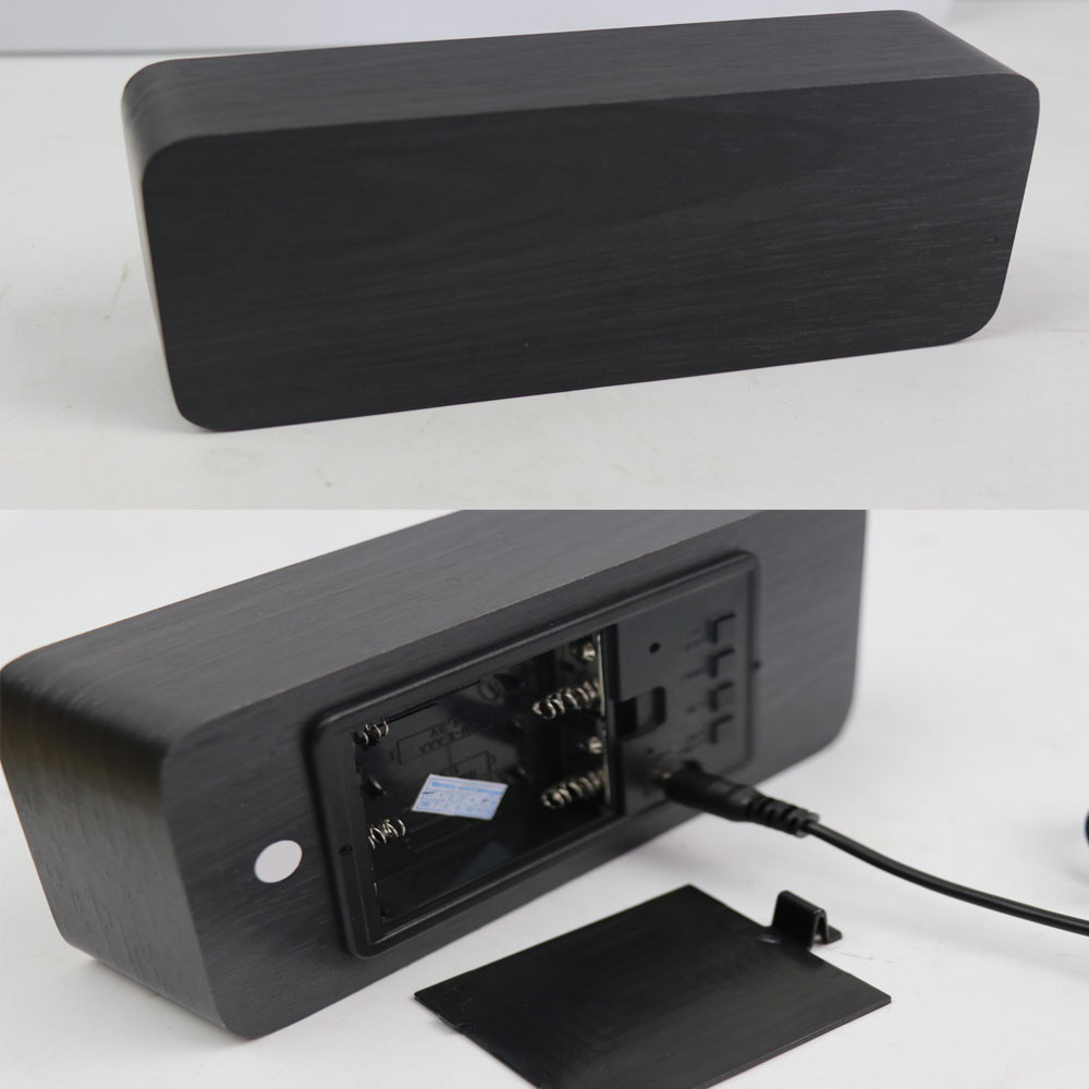 Wooden Wood Digital USB Modern LED Desk Alarm Clock Calendar Timer ...