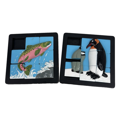 Trout Penguin Sliding 3D Plastic Puzzles Lot of 2 DaMert Company ...