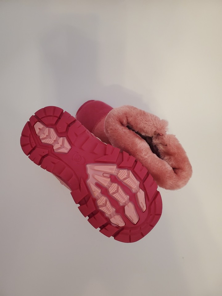 Girl's ‘Leopard' Pink Wool Shearling Snow Boot Valenki Sz 12 US / 30 EU ...