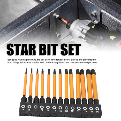 13PCS 75mm Star Bits S2 Alloy Steel Magnetic Star Bits for Garage ...