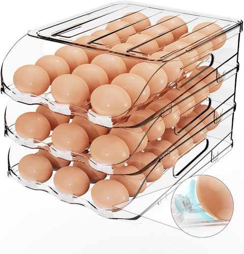 Egg Holder for Fridge, Automatic Steady Rolling Egg Dispenser with Silicone Bump | eBay