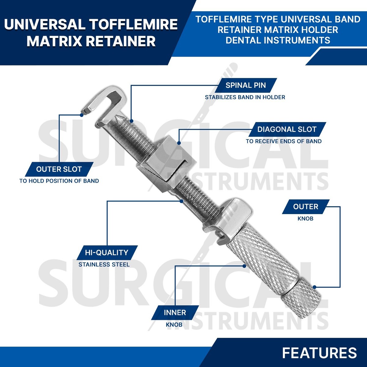 Tourmaline Matrix 3 Matrix Tofflemire Retainer Universal Bands Surgical ...
