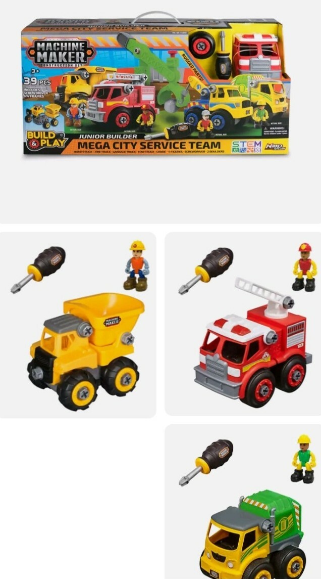 Nikko Machine Maker Construction Set Junior Builders Mega City Service ...